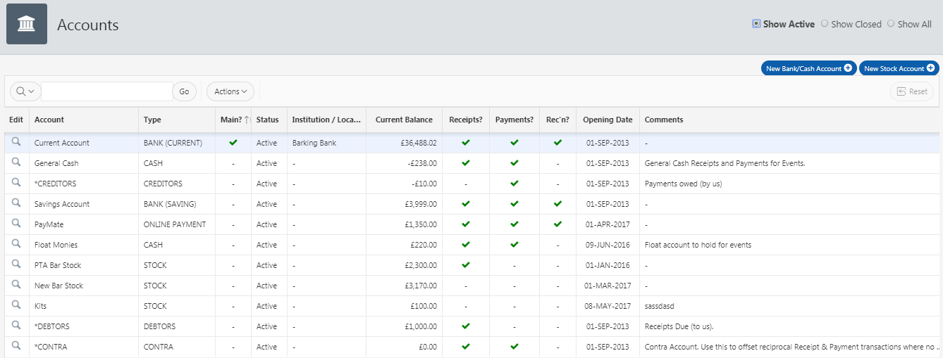 Bank & Cash Accounts Overview – Clubtreasurer Help & Resources