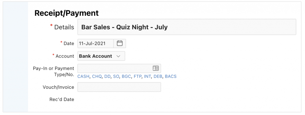 Creating Receipts & Payments – Help & Community